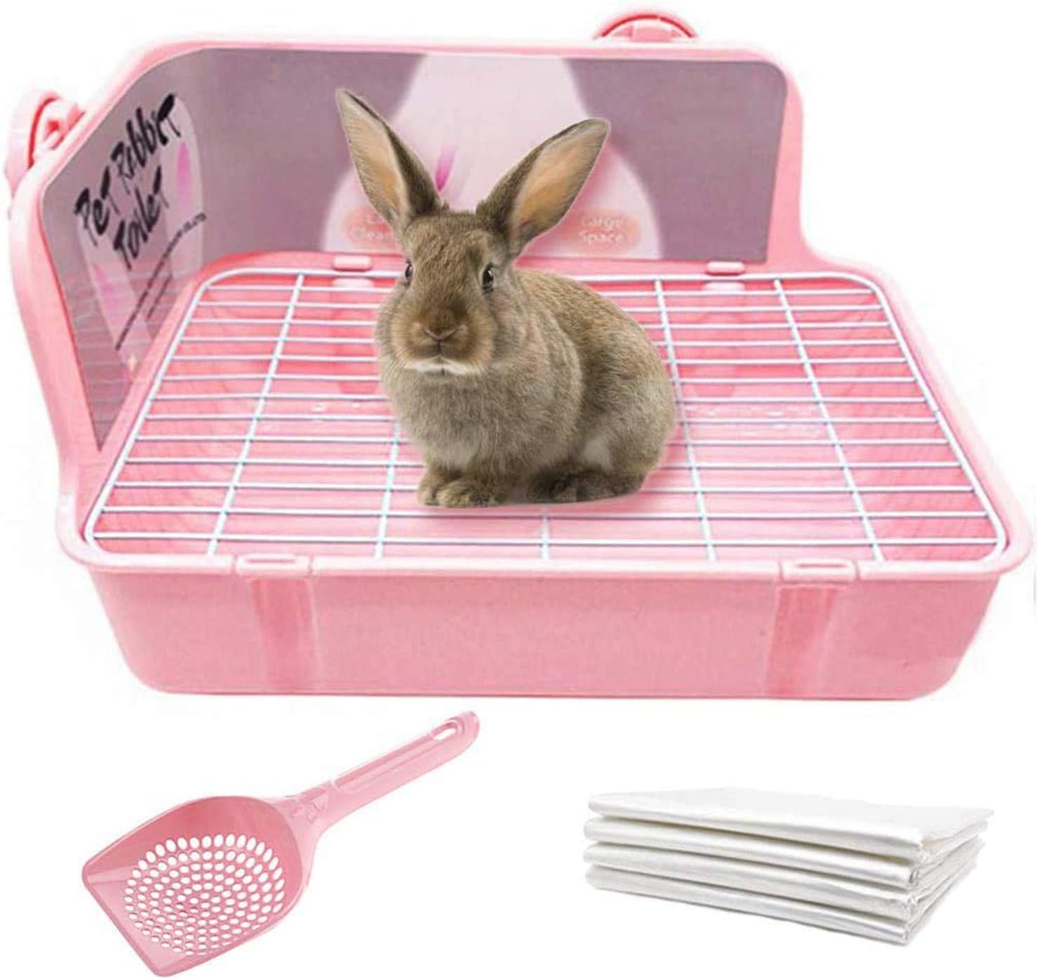 Amazon.com : Bunny Litter Box with Grate, Rabbit Corner Litter Pan, Pet ...