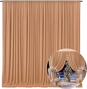 Amazon.com : 10 x 7 Feet Khaki Backdrop Curtain for Partie, Background ...