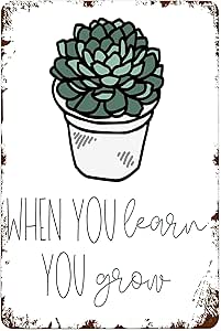 Amazon.com: SaNavie When You Learn You Grow Succulent Farmhouse ...