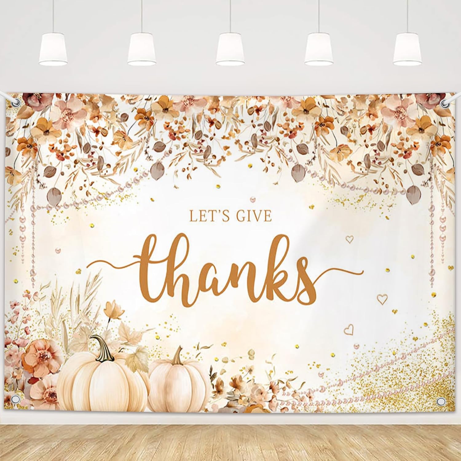 Amazon.com : MEHOFOND 8x6ft Let's Give Thanks Backdrop Happy ...
