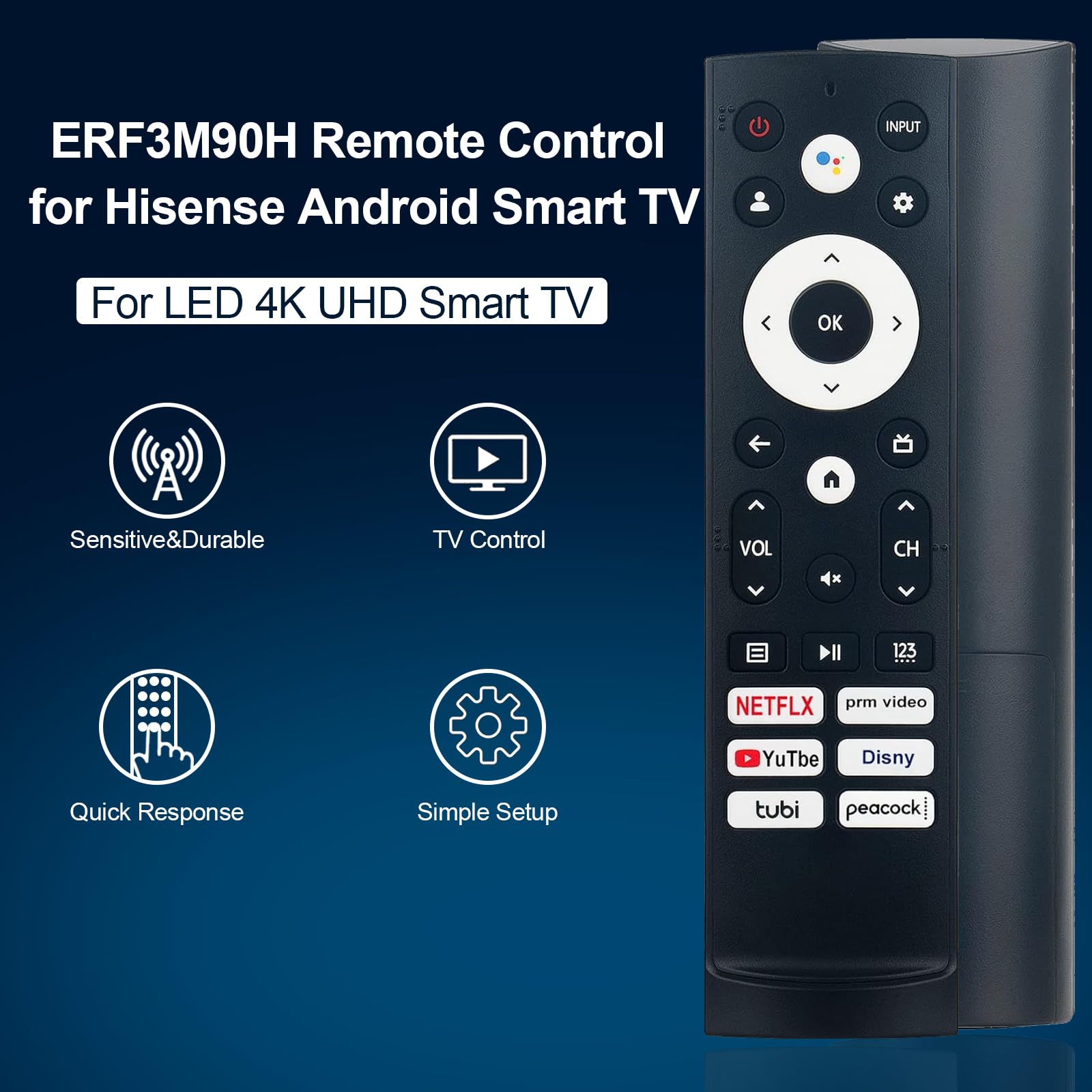 Snapklik.com : ERF3M90H IR Remote Control For Hisense Android TV, For ...