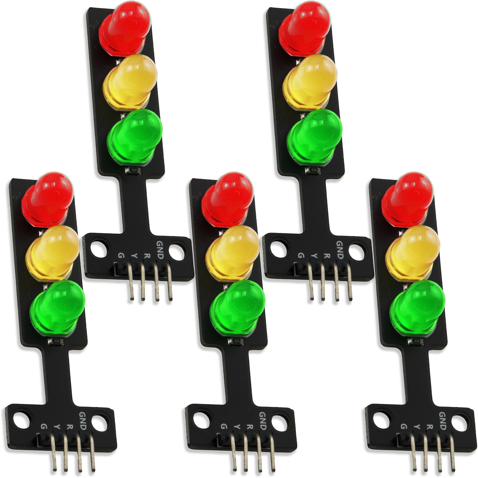 5pcs Mini Traffic Light LED Display Board Module 3.3-5V Compatible with ...