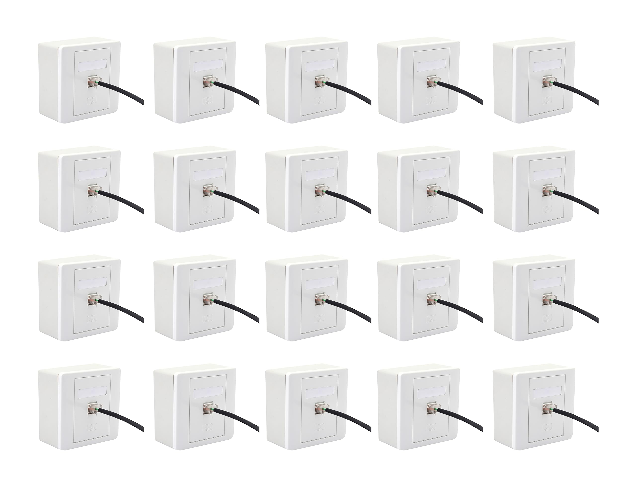 BOXNUBE Combo Set - RJ45 CAT6E LAN I/O Network Keystone Jack + Gang Box ...
