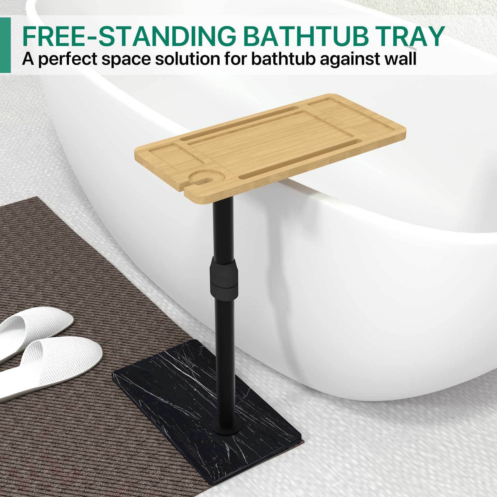 Bath Tub Tray Table, Bath Tray for Bathtub Adjustable Height ...