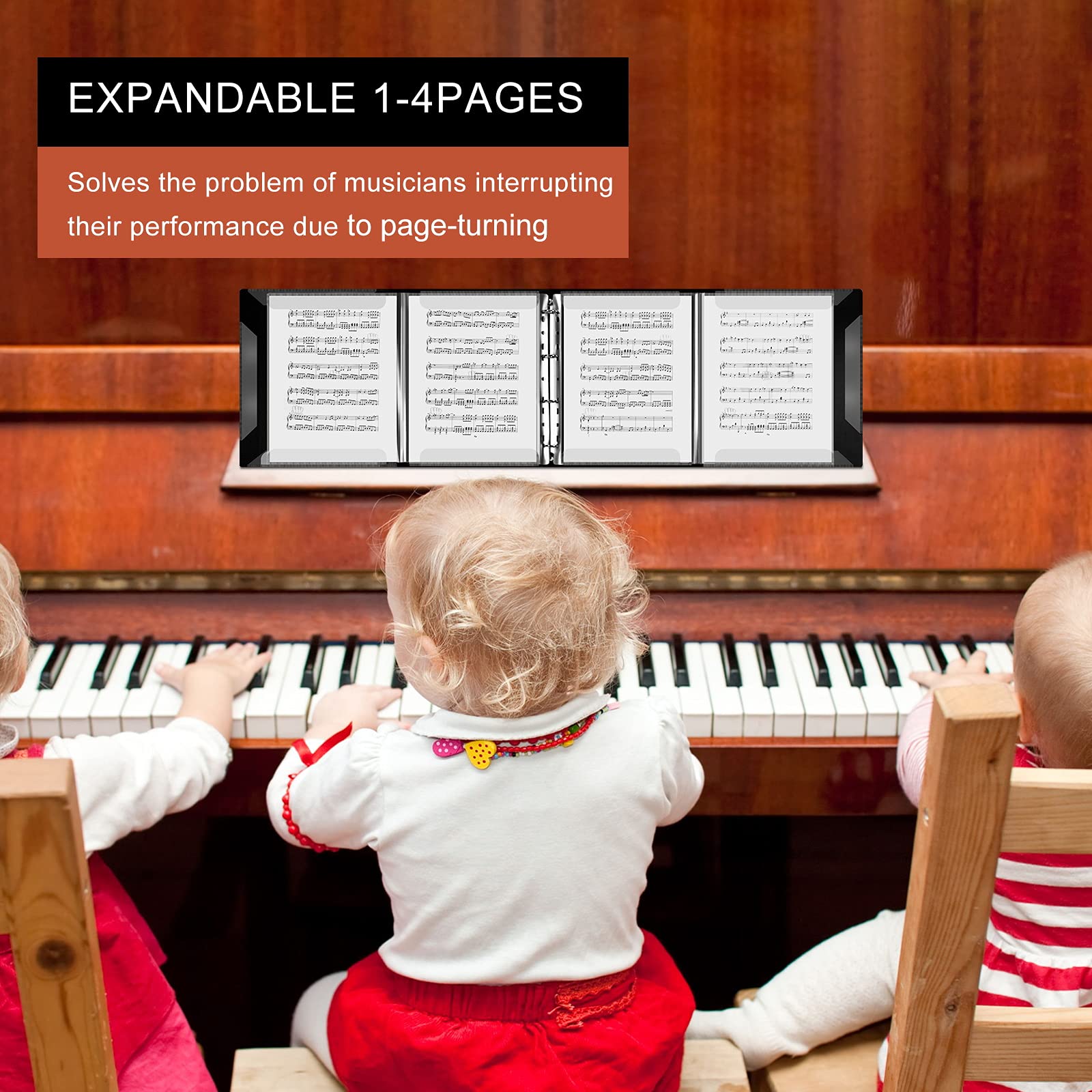 Snapklik.com : Sheet Music Piano Folder Binder, 4 Pages Expand A4 Size ...