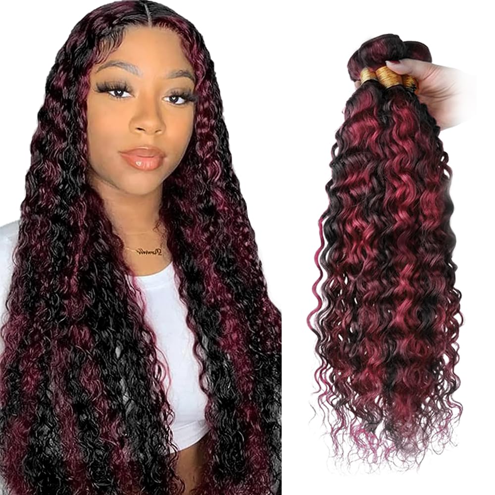 Amazon.com : Red Bundles Human Hair P1B/99J Bundles Burgundy Human Hair ...