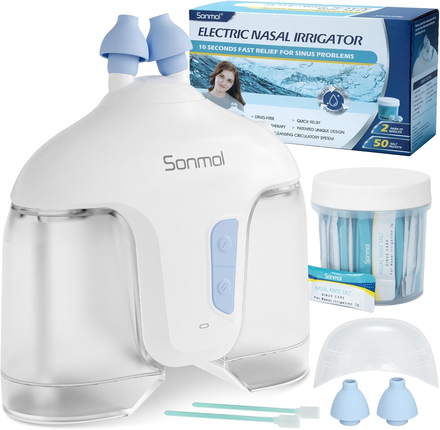 Electric Nasal Irrigation System (Nasal Irrigation, White), Nose ...