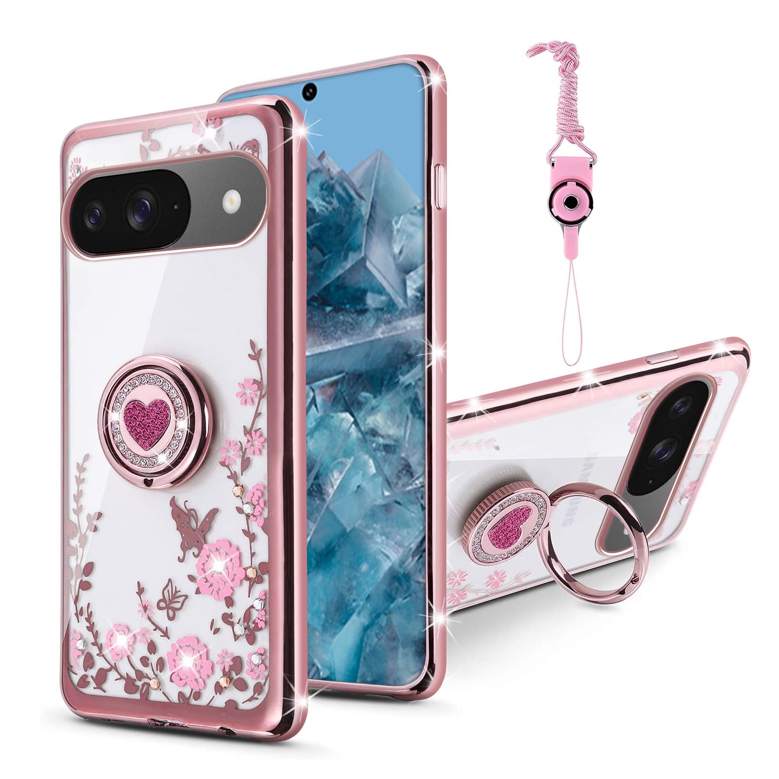 Amazon.com: for Google Pixel 9 Pro Case/Pixel 9 Case for Women, Glitter ...