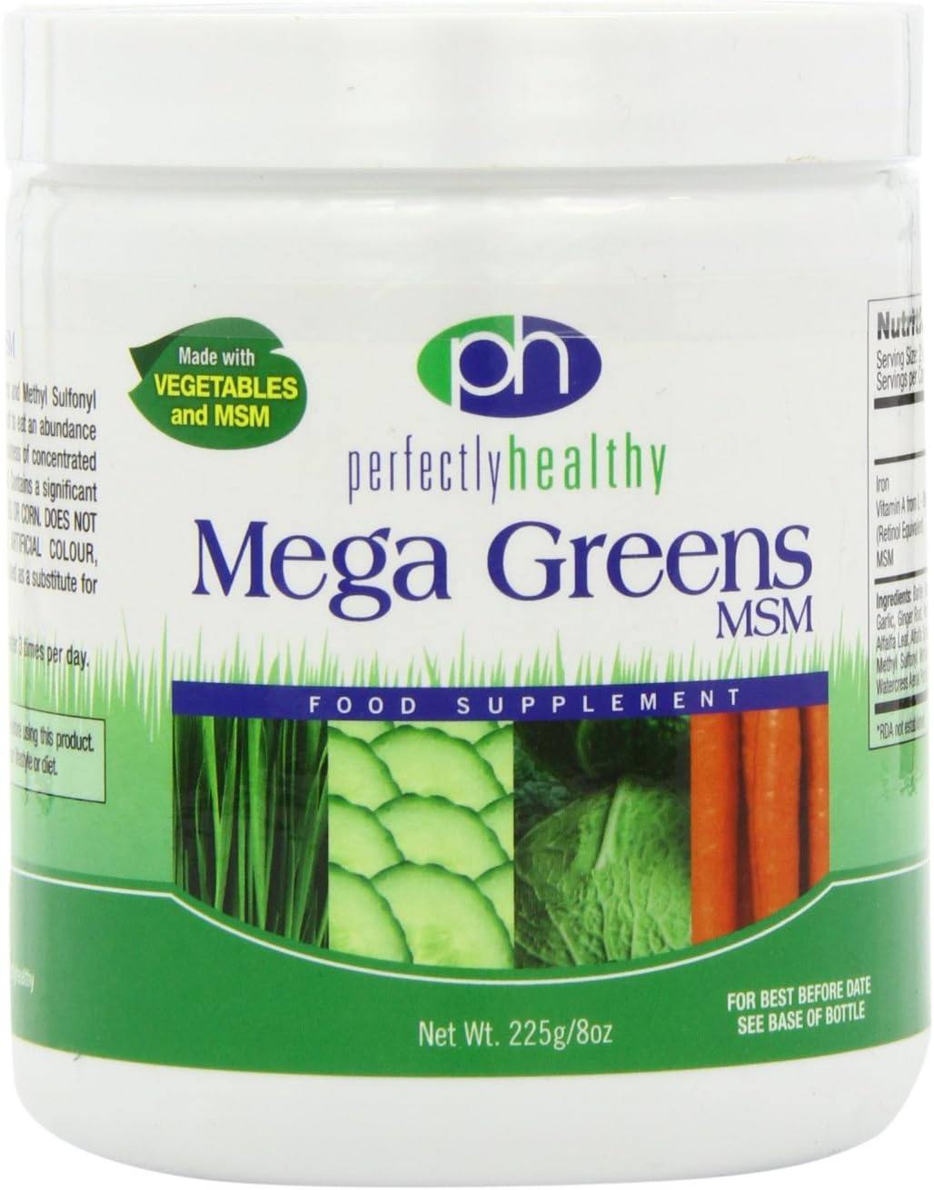 Amazon.com: Perfectly Healthy Mega Greens Plus MSM Powder, 8 Ounce ...