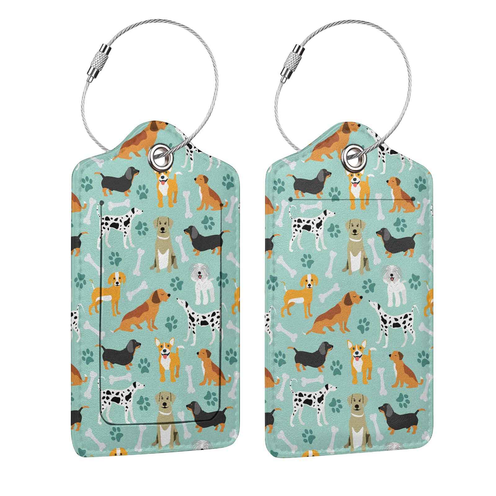 Amazon.com: Set of 2 Luggage Tags for Suitcases Cute Dog Leather Cruise ...