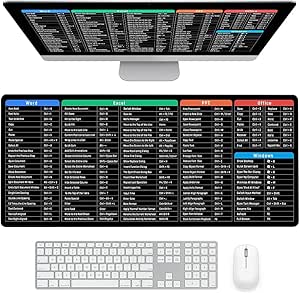 Lotvic Excel Shortcuts Mouse Mat, 80x30cm Excel Cheat Sheet Desk Mat ...