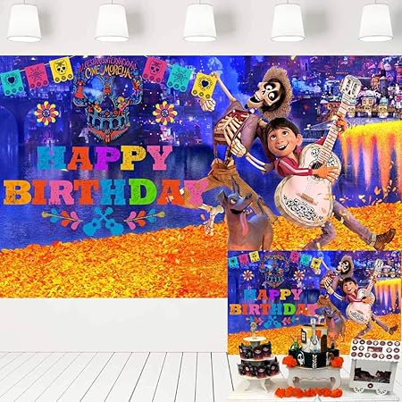 Amazon.com: YouRan Coco Backdrop Happy Birthday 5x7ft Mexico Fiesta ...