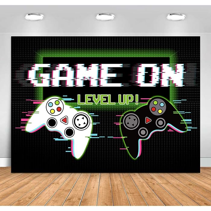 Buy Sensfun Video Game Backdrop Supplies Level Up Boys Gaming Birthday ...