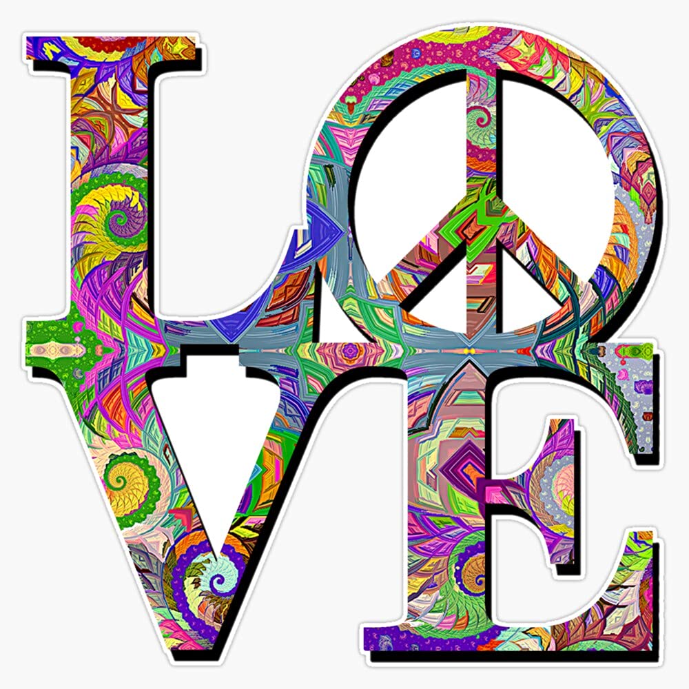 Psychedelic Peace The Love Peace Symbol Rainbow Swirl Psychedelic