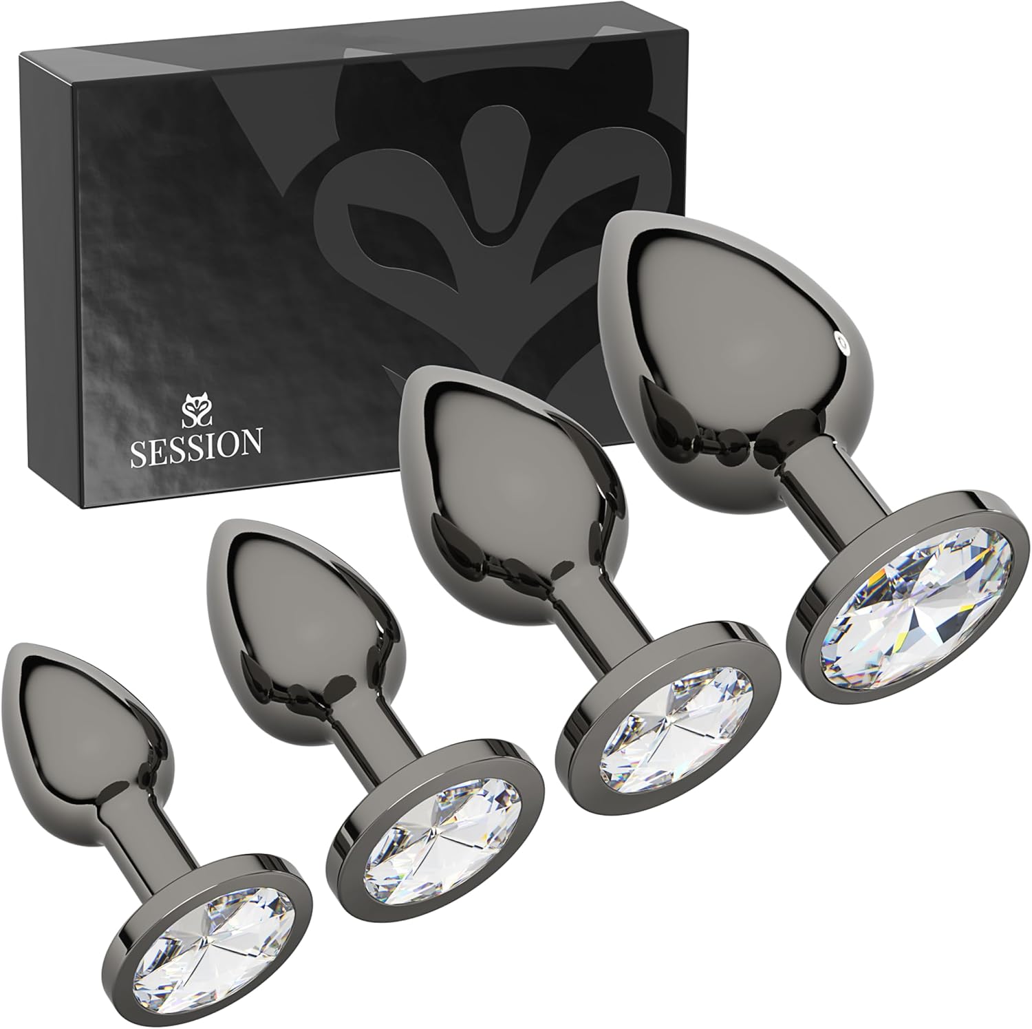 Amazon.com: Session Jewel Butt Plug Beginner 4 Piece Set - Extra Small ...