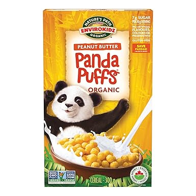 Amazon.com: EnviroKidz Peanut Butter Panda Puffs Organic Cereal, 10.6 oz