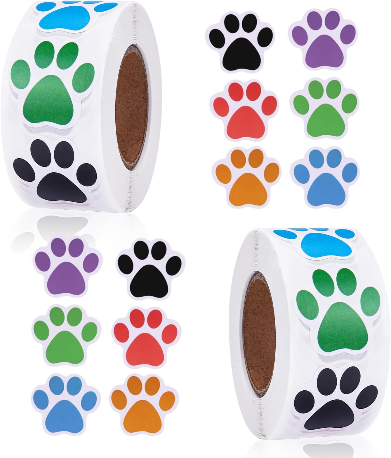Amazon.com: Citihomy Dog Paw Print Stickers Roll of 500 Piece 1.5Inch ...