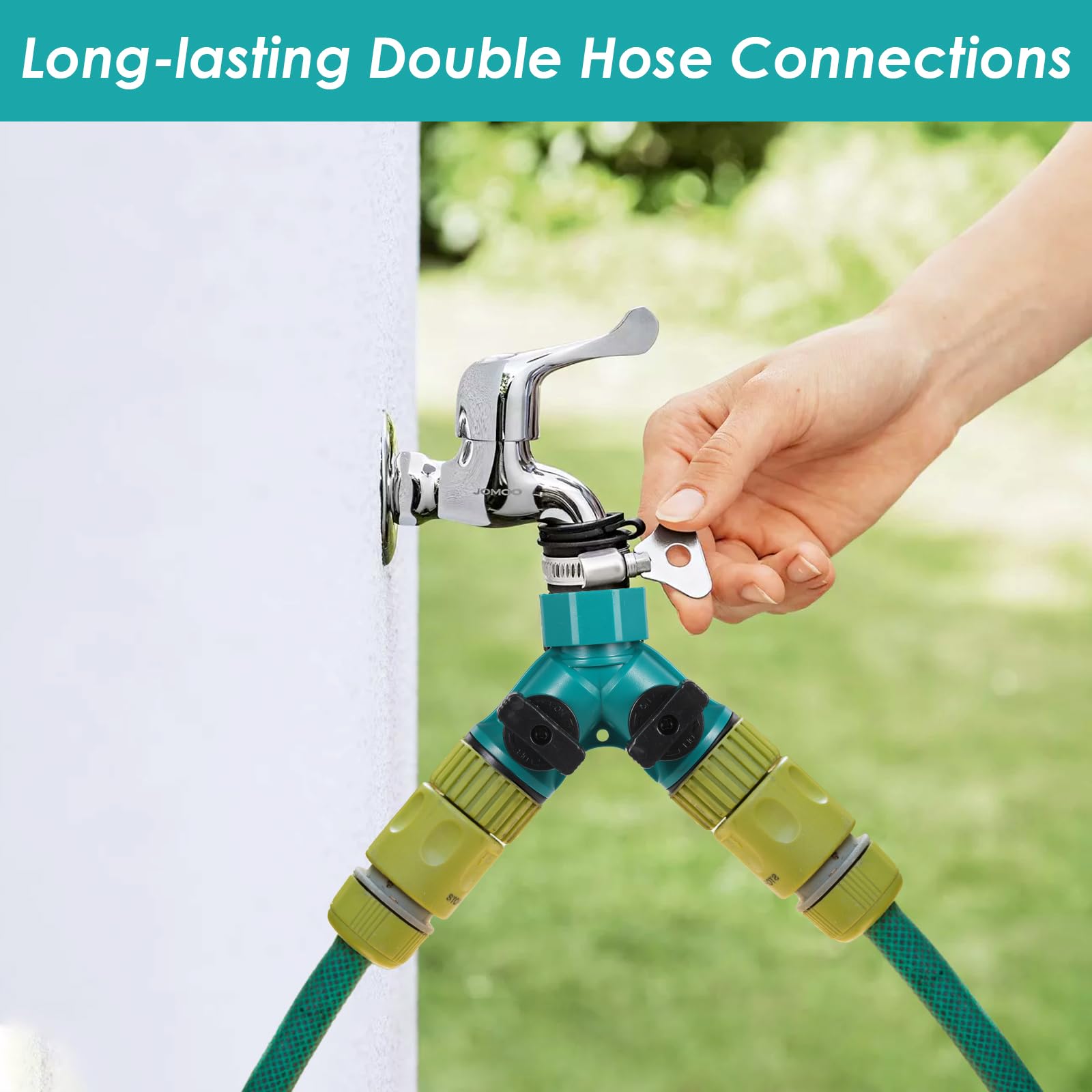 Garden Hose Splitter, 2 Way Hose Pipe Connector, Y Type Water Diverter ...