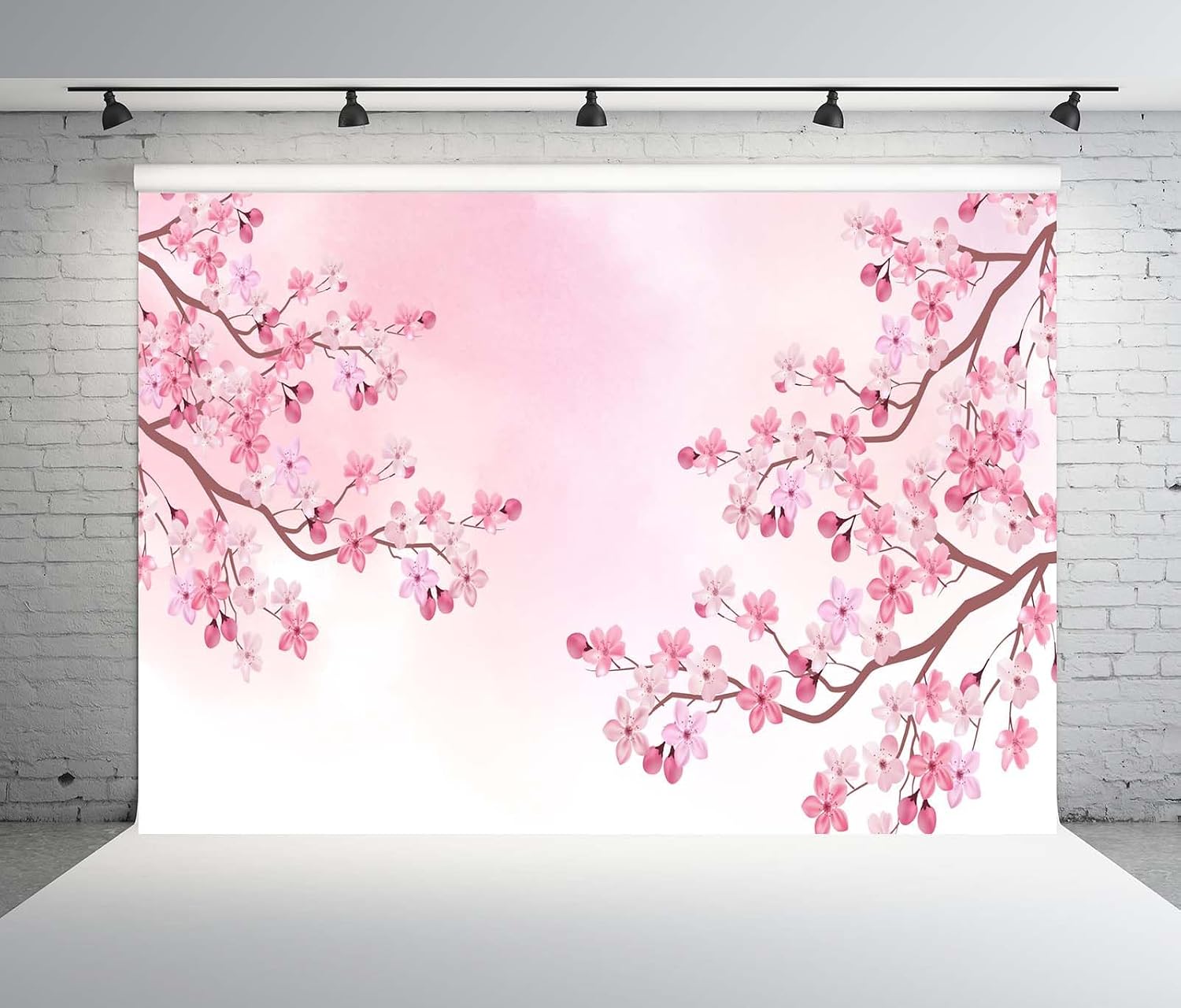 Amazon.com : Loccor 7x5ft Fabric Pink Cherry Blossom Backdrop Spring ...