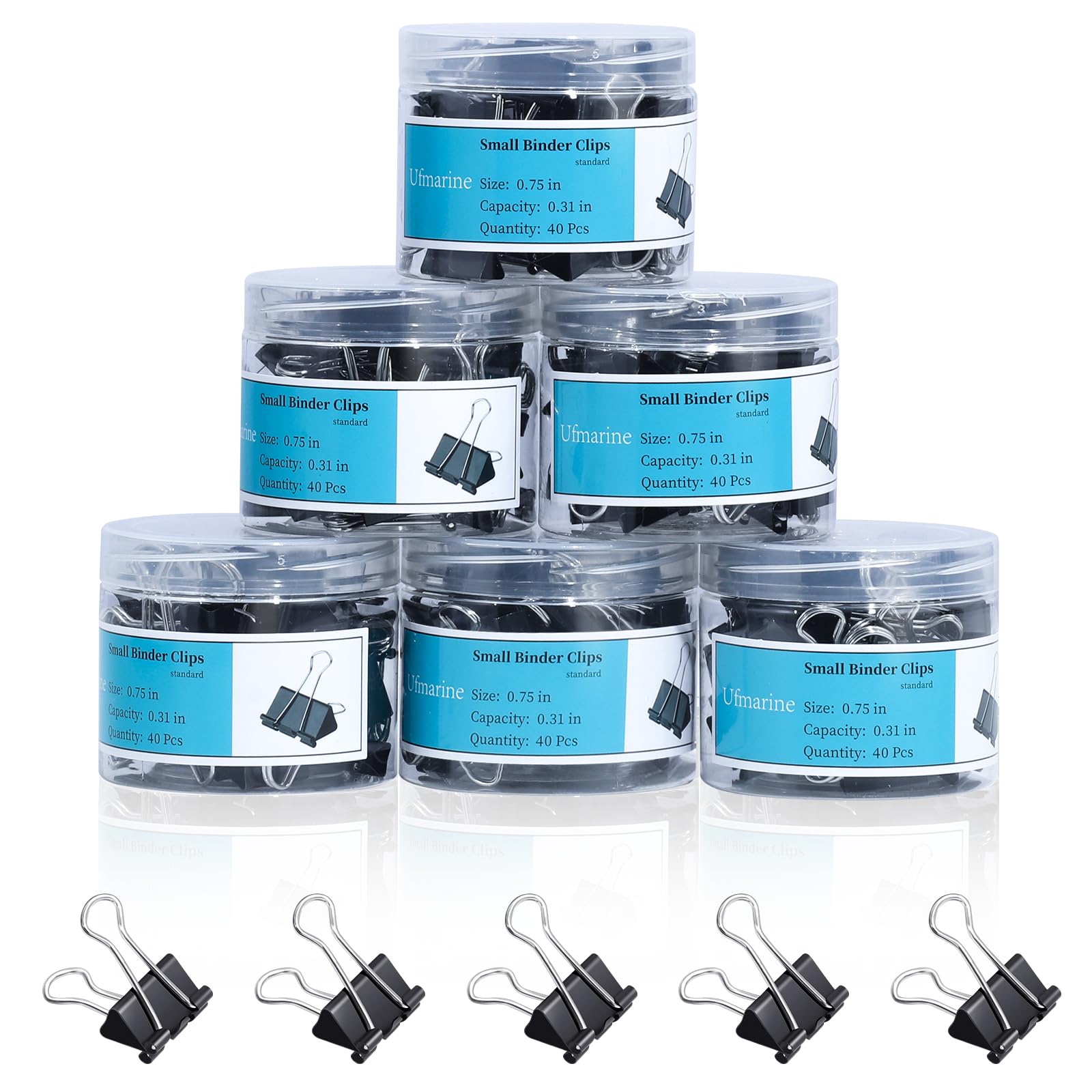 Amazon.com : Ufmarine 240 Pcs Small Binder Clips 3/4 inch Length, Samll ...