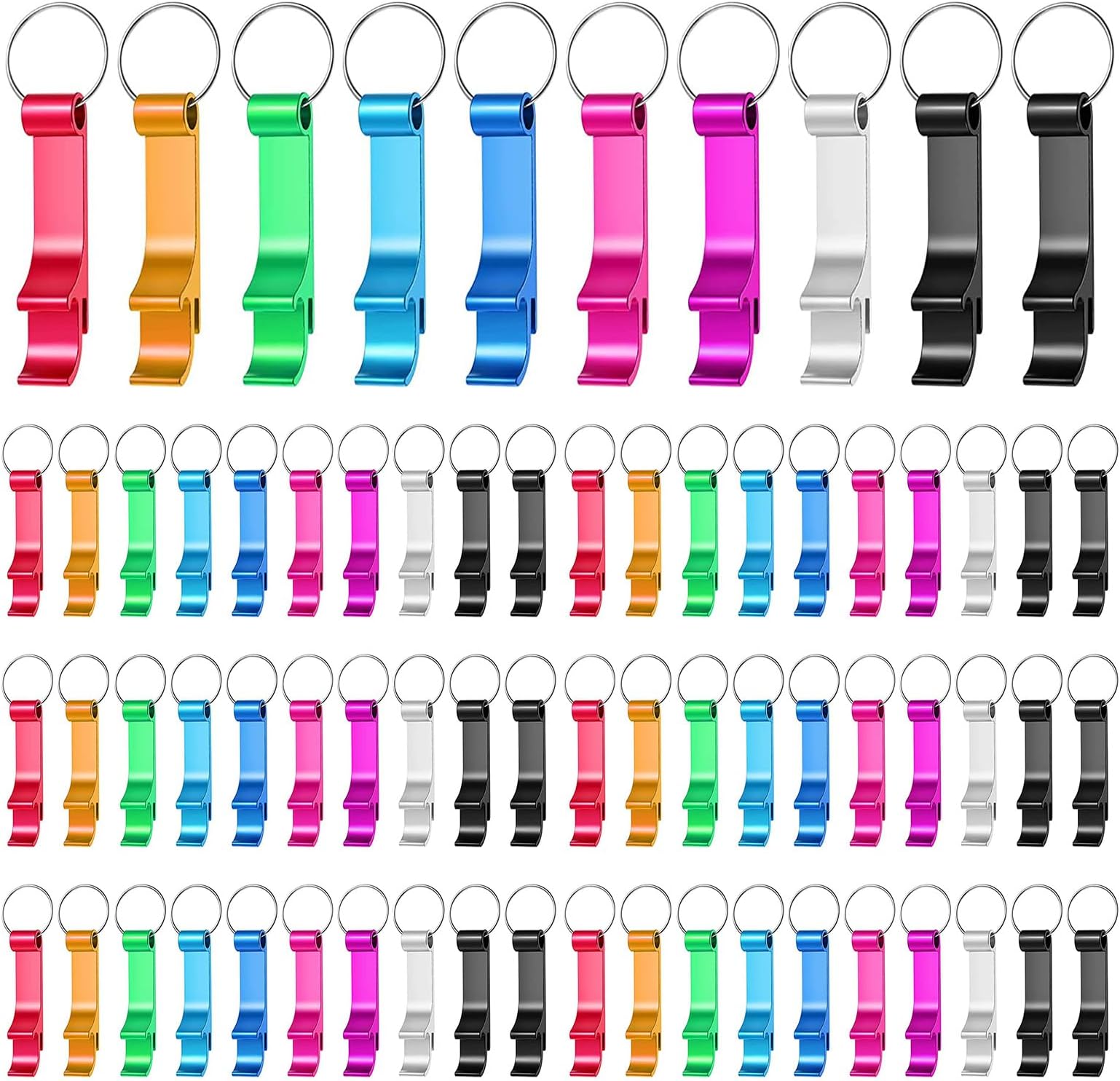 Amazon.com: Yugada 200 Pack Bottle Opener Keychain Bulk, Colorful Beer ...