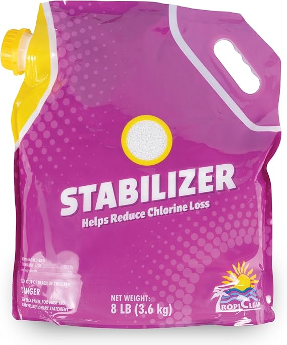 Amazon.com : TropiClear Pool Stabilizer – Protects Chlorine & Reduces ...