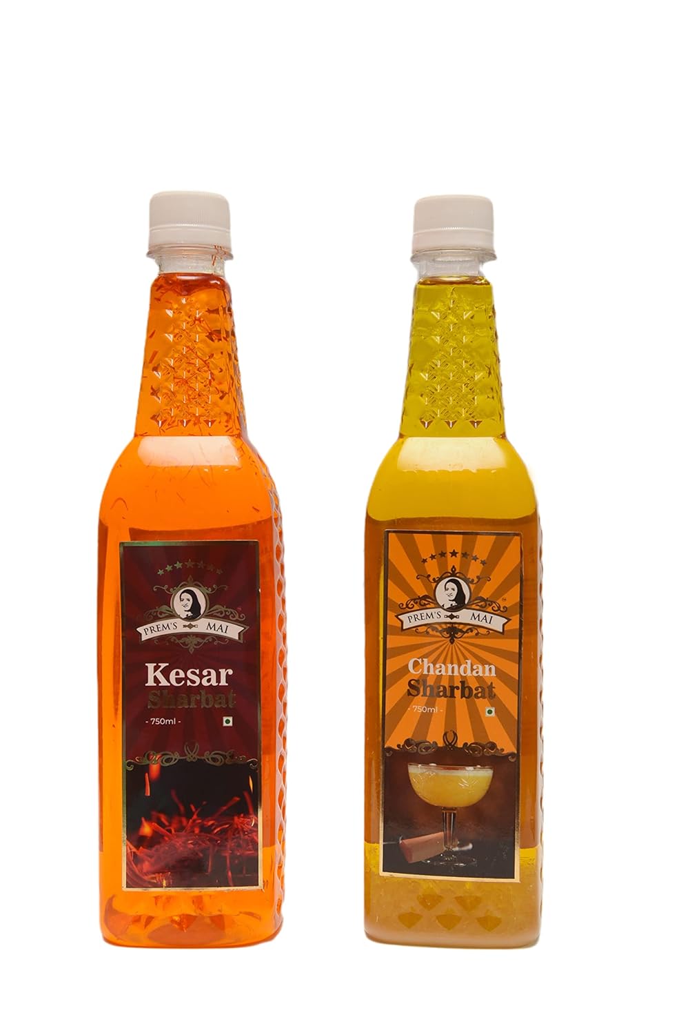 PREM EATACY Homemade Chandan Sharbat & Kesar Sharbat - 750 ml each ...