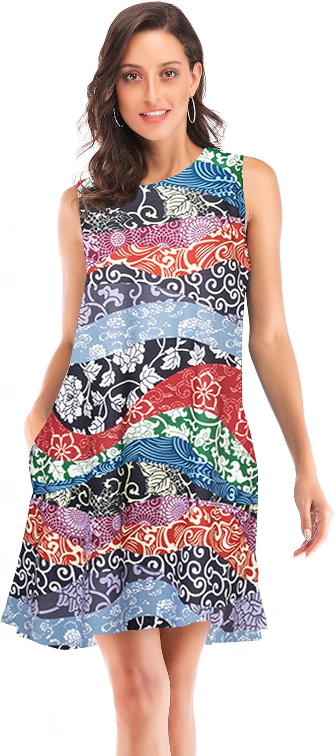 Sunflower Liu Summer Dresses for Women Beach Floral Tshirt Sundress ...