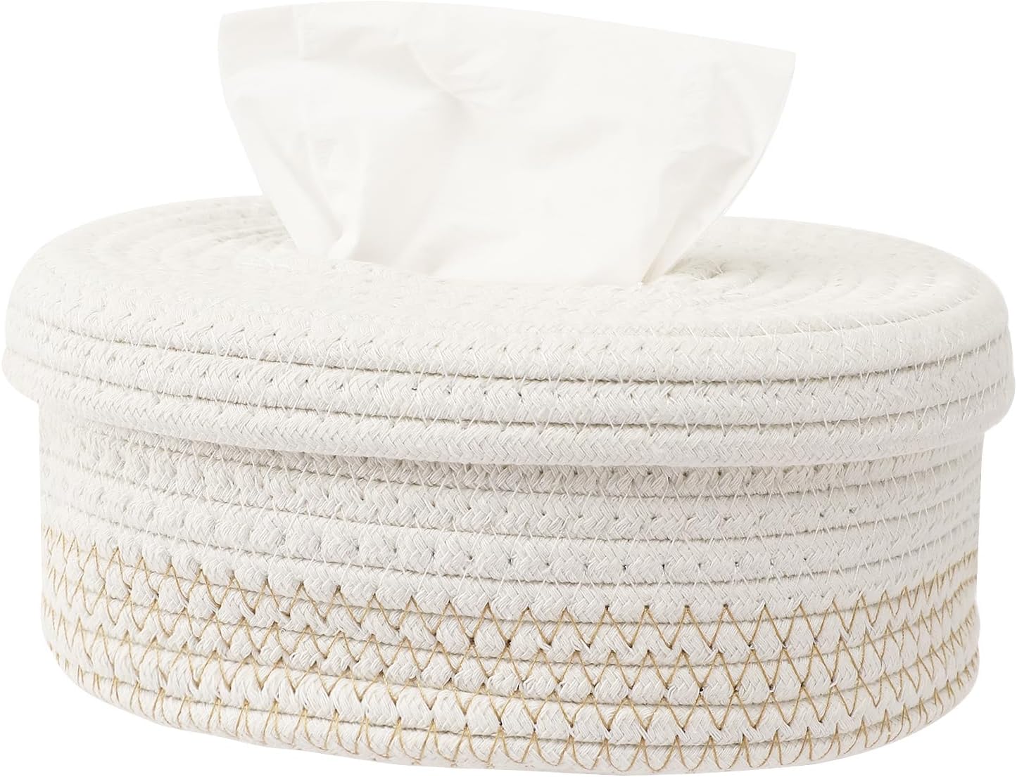 Amazon.com: DTOFOOT Simple Cotton Rope Woven Tissue Box Cover Rectangle ...