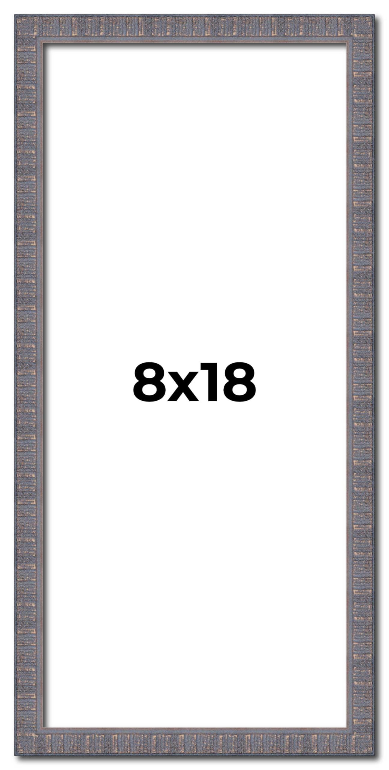 Amazon.com - 8x18 Frame Slate Blue Distressed Rustic Solid Wood Picture ...
