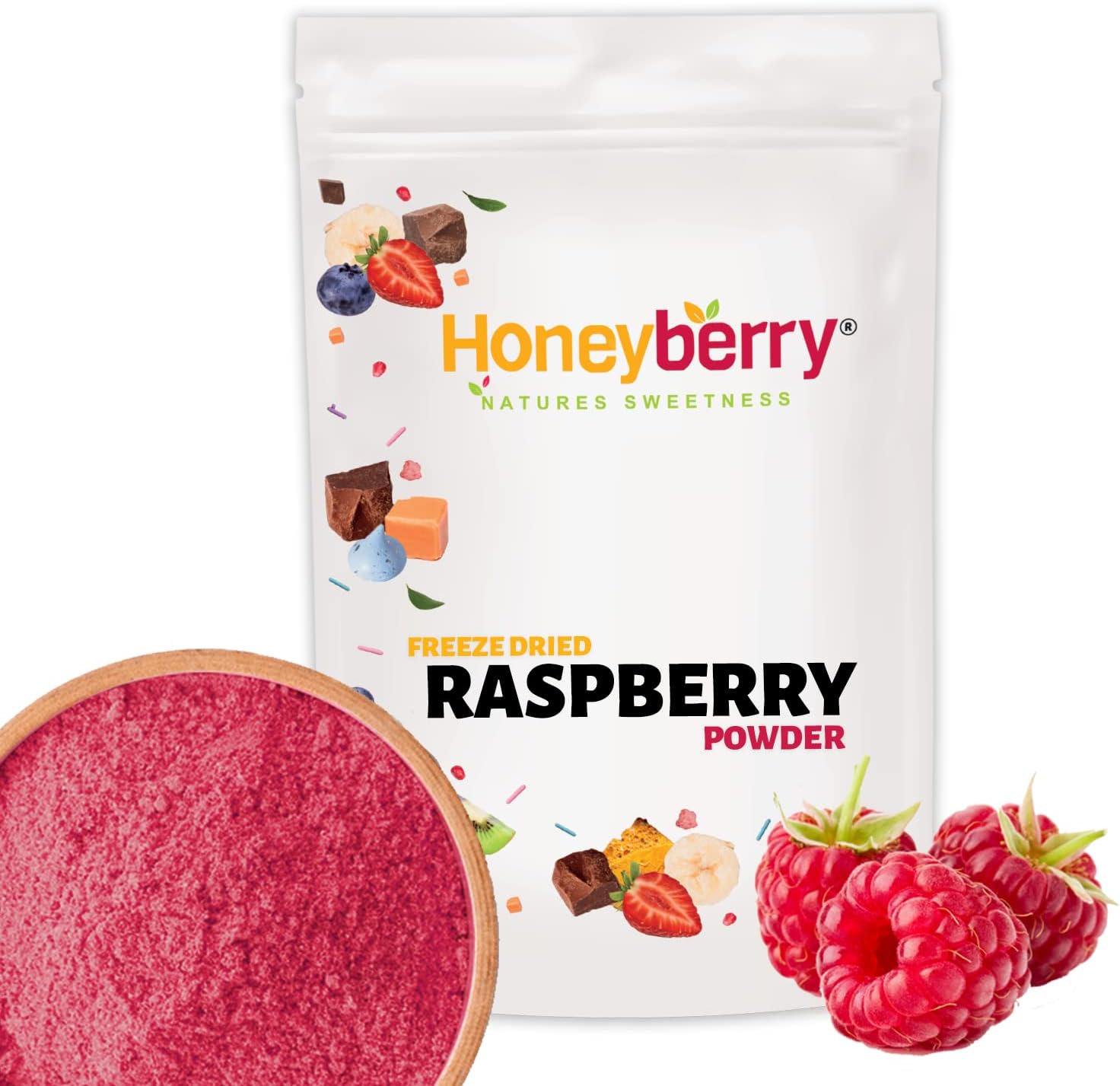 Freeze Dried Raspberry Powder 500g - Finely Milled Fruit Powder - 100% ...