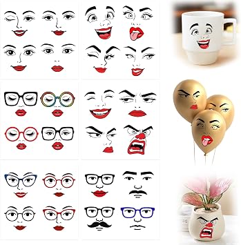 Amazon.com: Face Stickers for Pots, Eye Stickers for Crafts, 6PCS ...