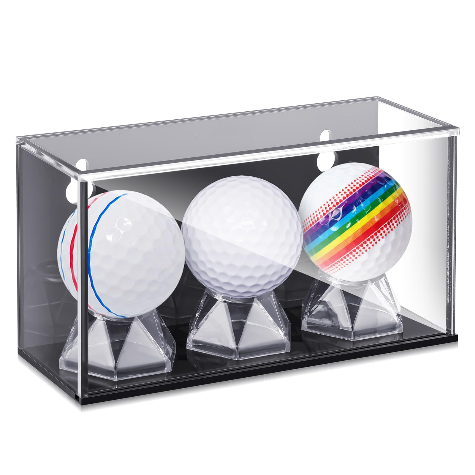 Amazon.com: Lineshading Baseball Golf Ball Display Case for 3 Balls UV ...
