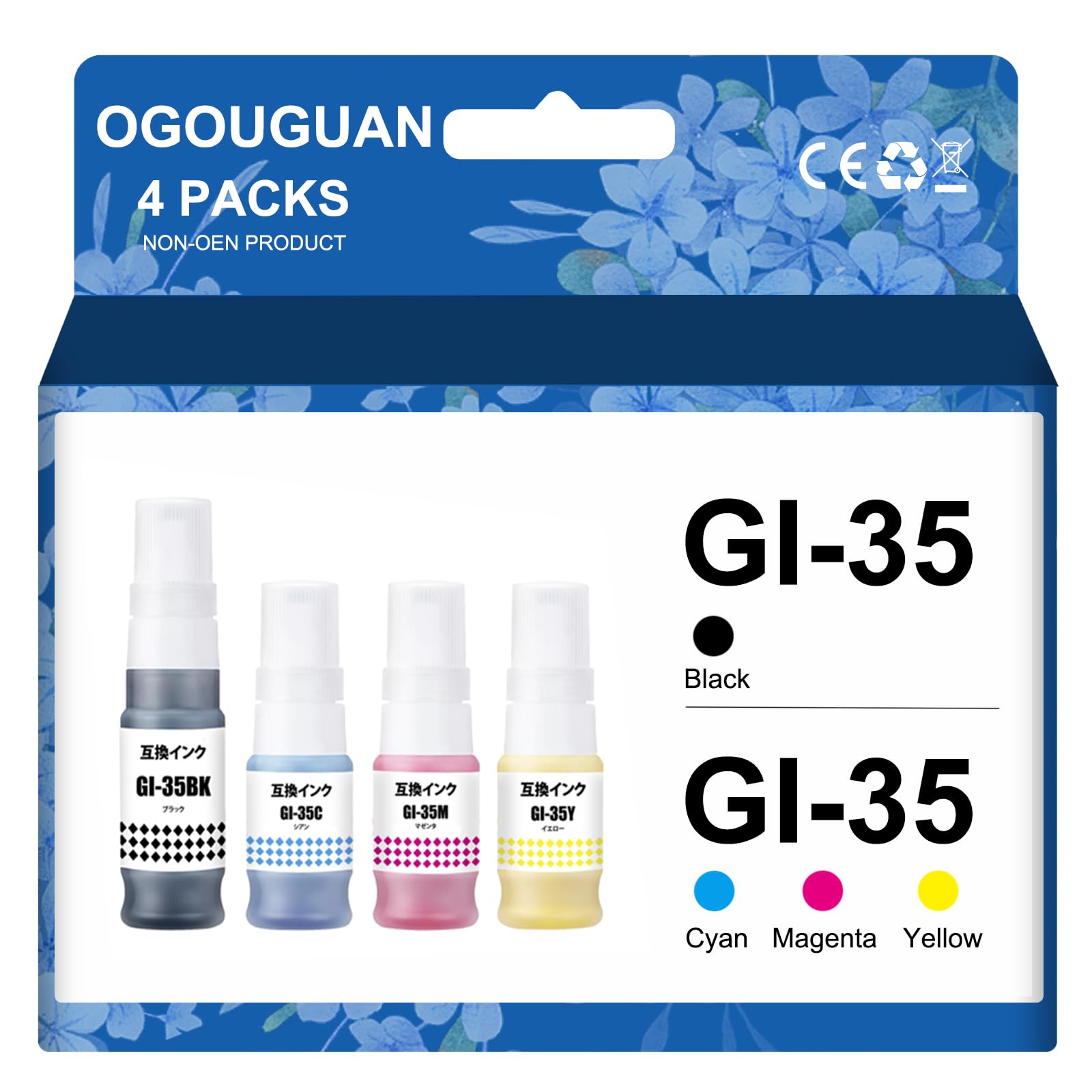 Amazon.co.jp: OGOUGUAN Canon用 GI-35 GI-35BK GI-35C GI-35M GI-35Y (4色セット ...