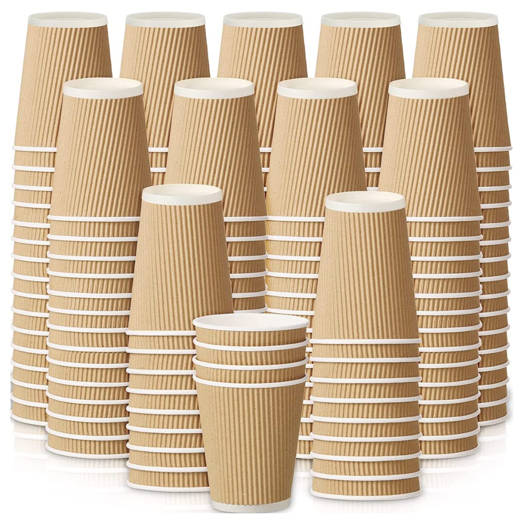 Amaxe Direct (12oz - 500 Count) Insulated Kraft Hot Beverage Cups with ...