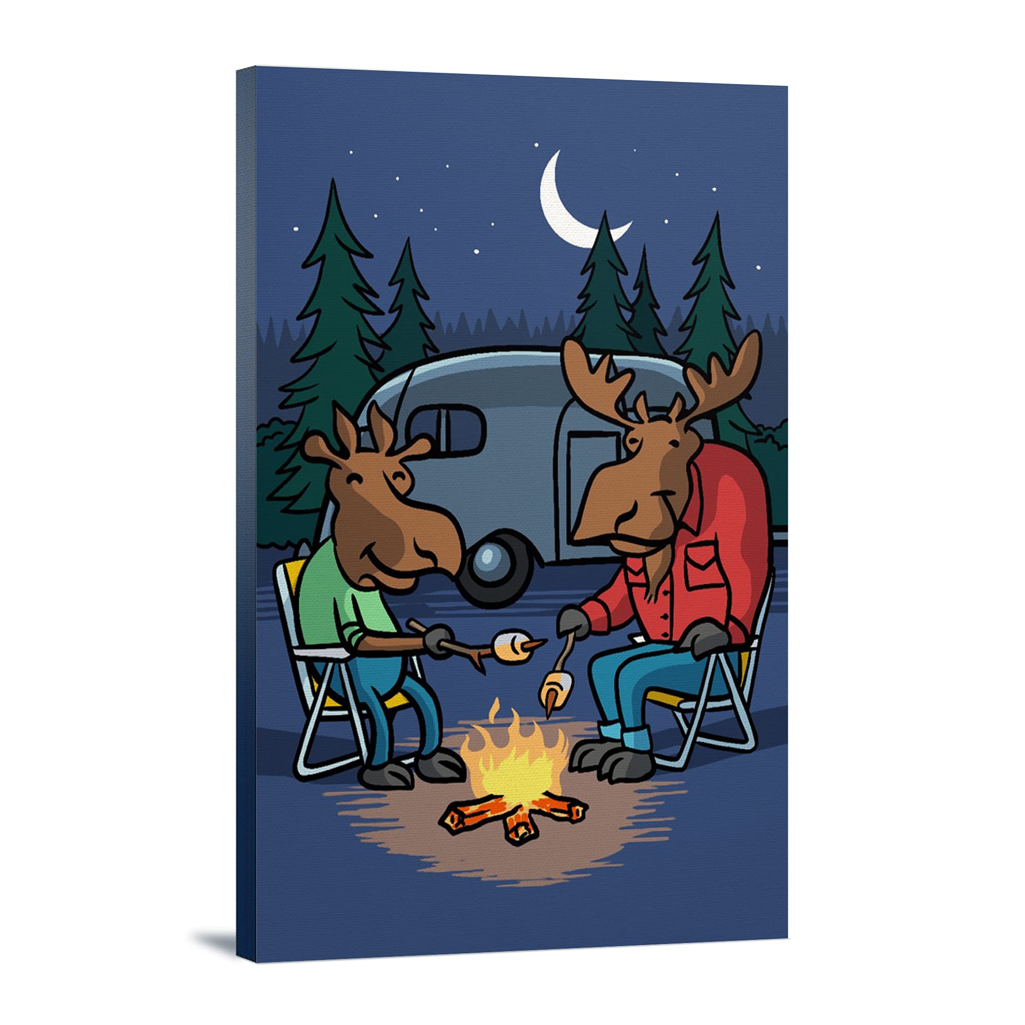 Moose Cartoon Campfire
