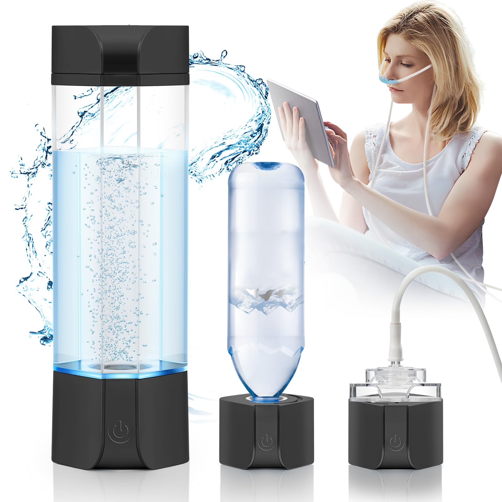 Amazon.com: Hydrogen Water Bottle Generator 400ml with Gas Inhaler ...