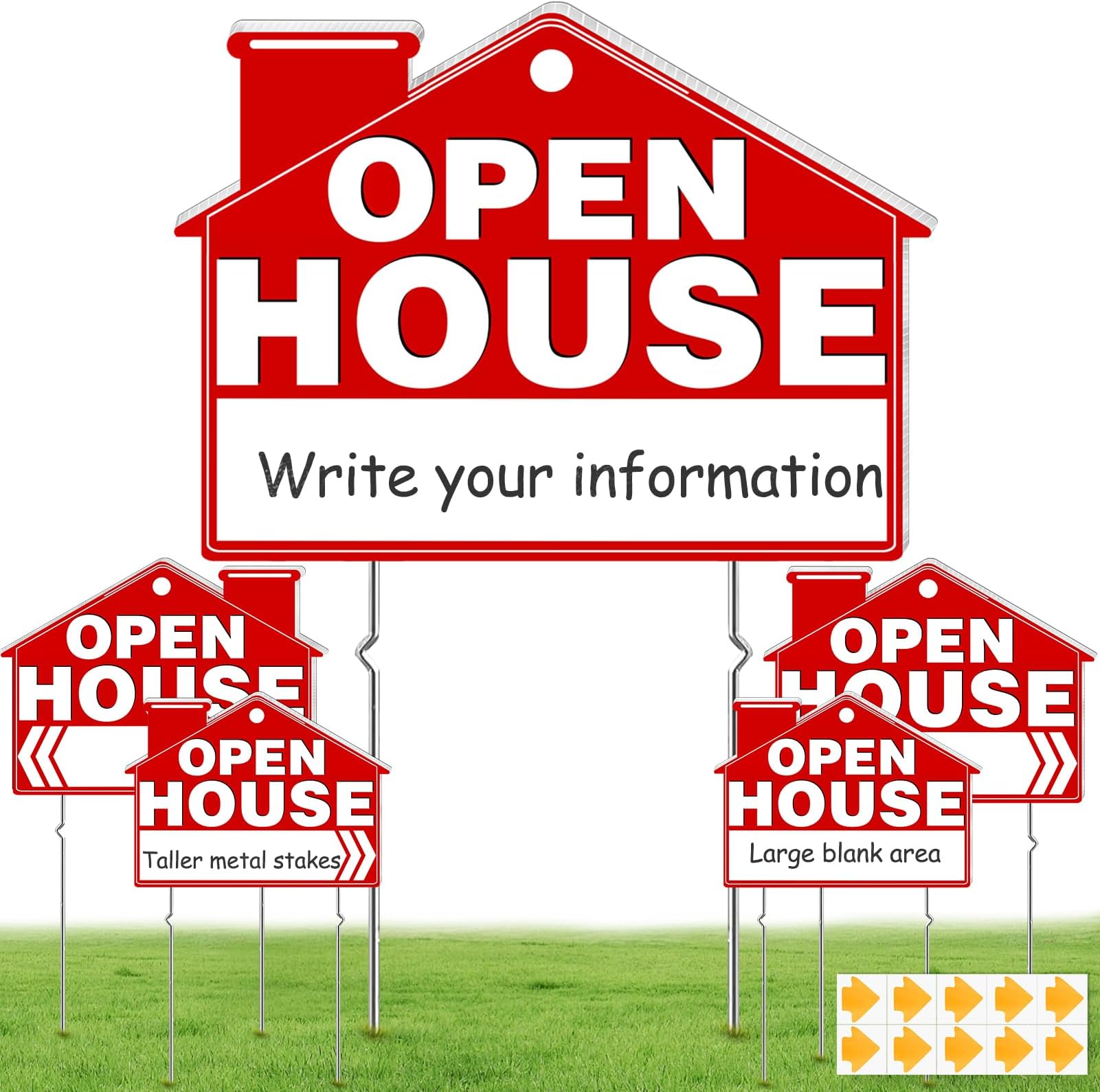 Amazon.com: Remiawy Open House Signs for Real Estate, 5 Packs 17" x 13 ...