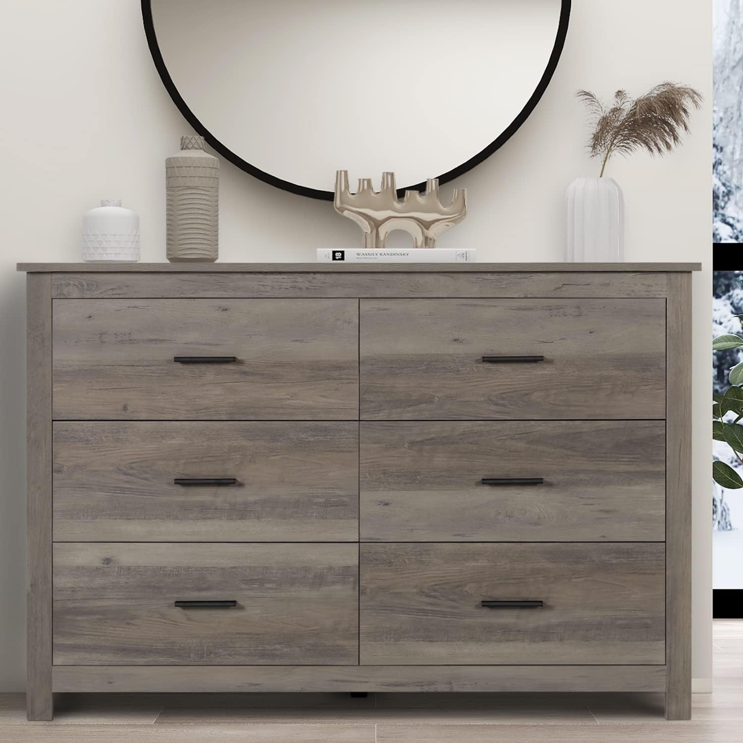 Amazon.com: VINGLI Grey Dresser for Bedroom Dresser with Textured ...