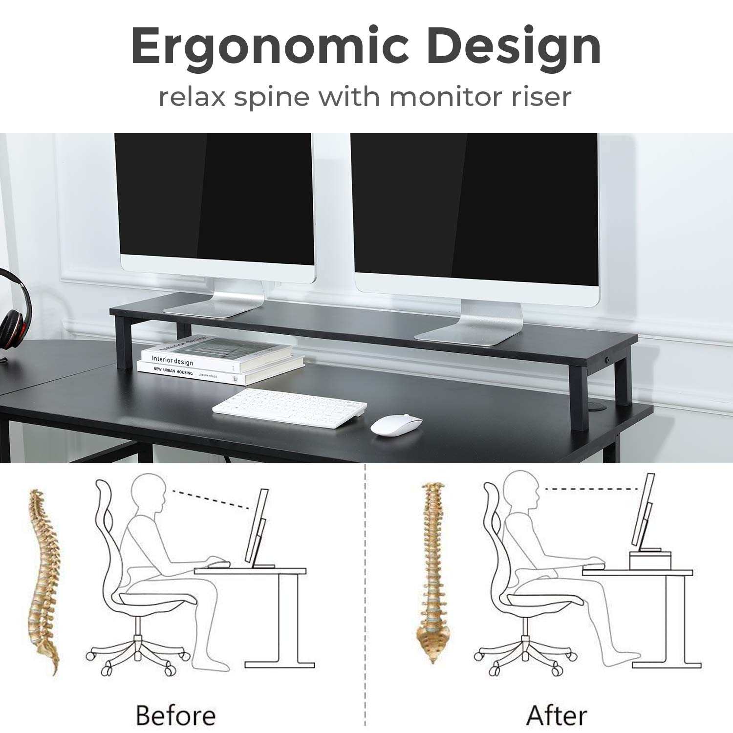 Sedeta L Shaped Computer Desk with Hutch, Drafting Drawing Table for ...