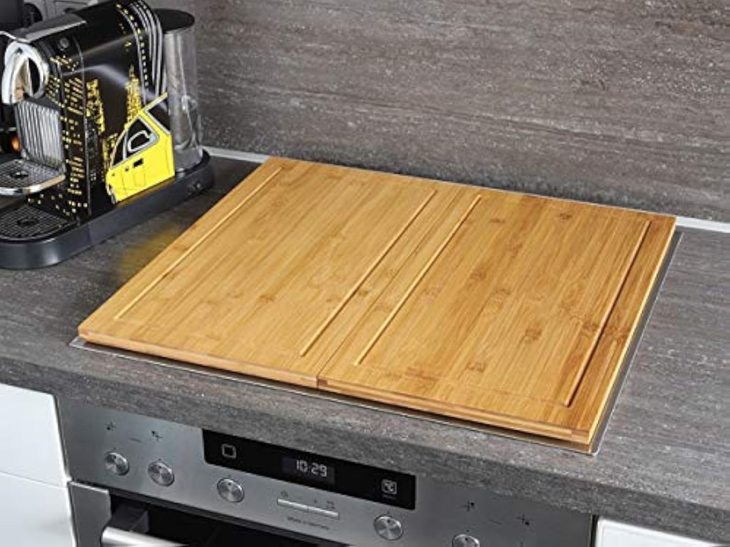 Stove Cover Plate, Chopping Boards made of Bamboo 50 x 28 cm, Pack of 2 ...