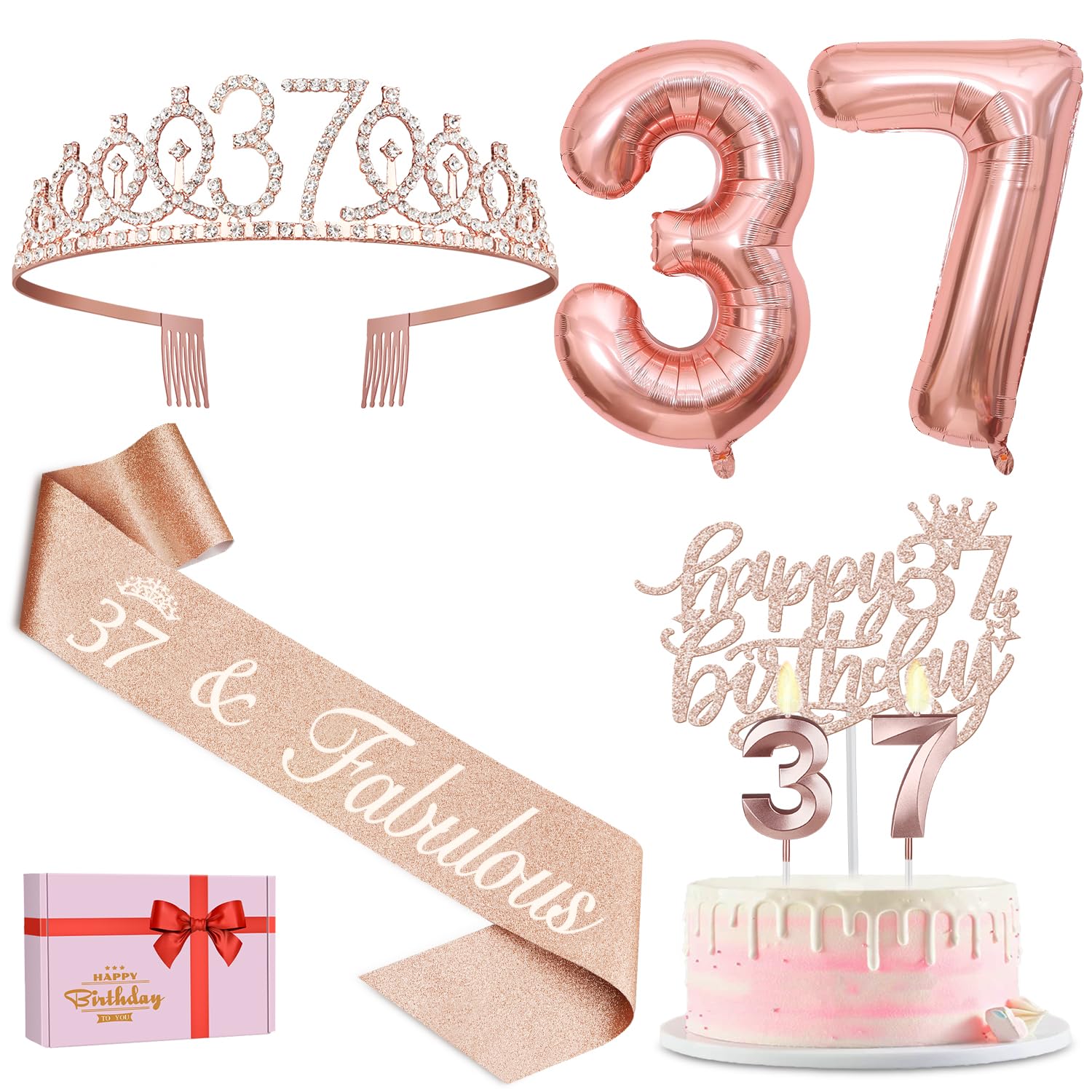 Amazon.com: 37th Birthday Decorations for Women Including 37th Birthday ...