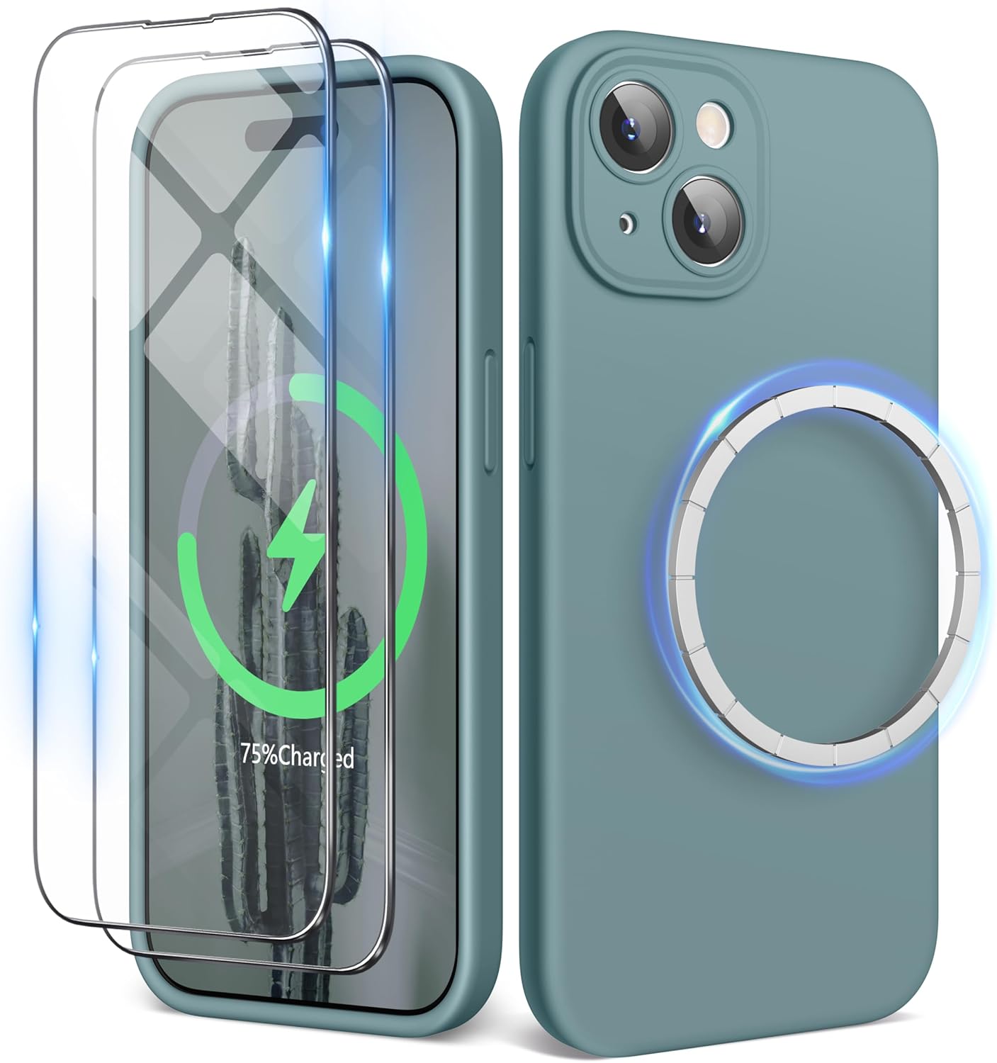 Amazon.com: SURPHY Designed for iPhone 15 Case Compatible with MagSafe ...