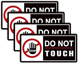 Amazon.com: 4 PCS Do Not Touch Warning Sign Stickers,Self Adhesive ...
