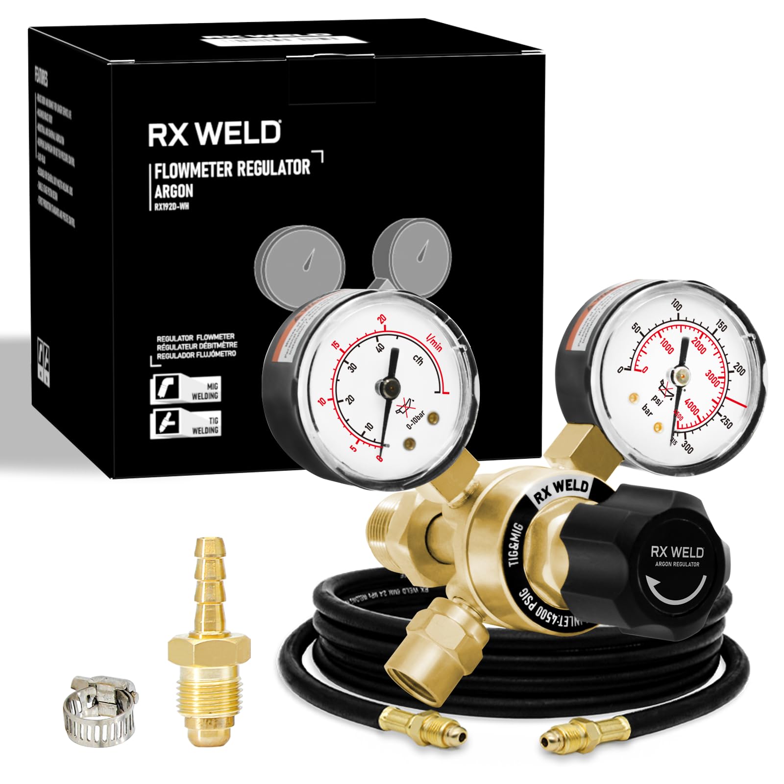 Buy RX WELD Argon Regulators Gauges Welding, Regulator for MIG and TIG ...