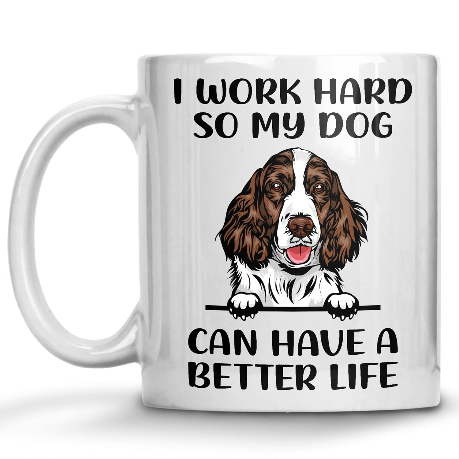 Amazon.com: Funny English Springer Spaniel Gifts Coffee Mug, I Work ...