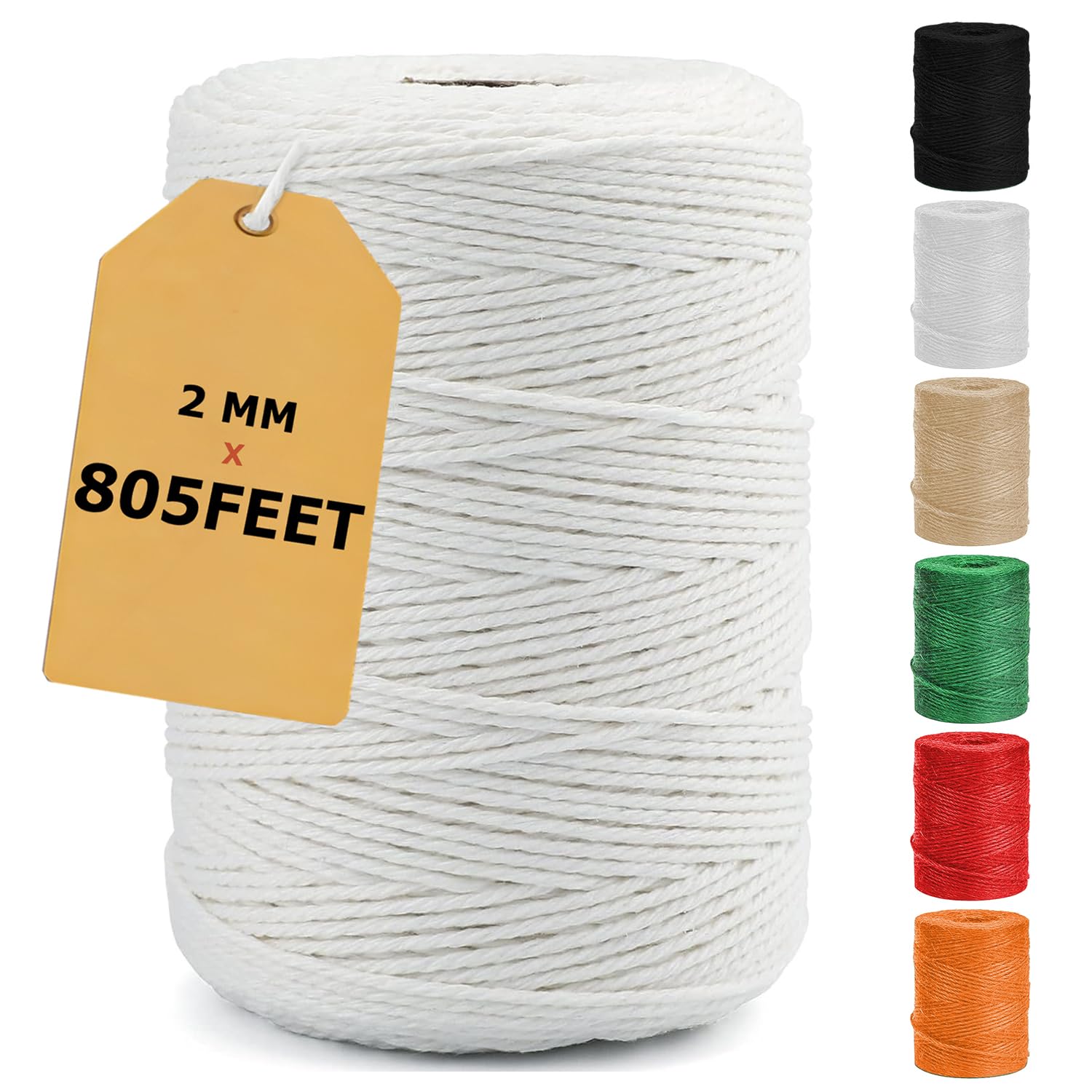 Snapklik.com : Vanhench 805ft Natural White Twine String, Twine For ...