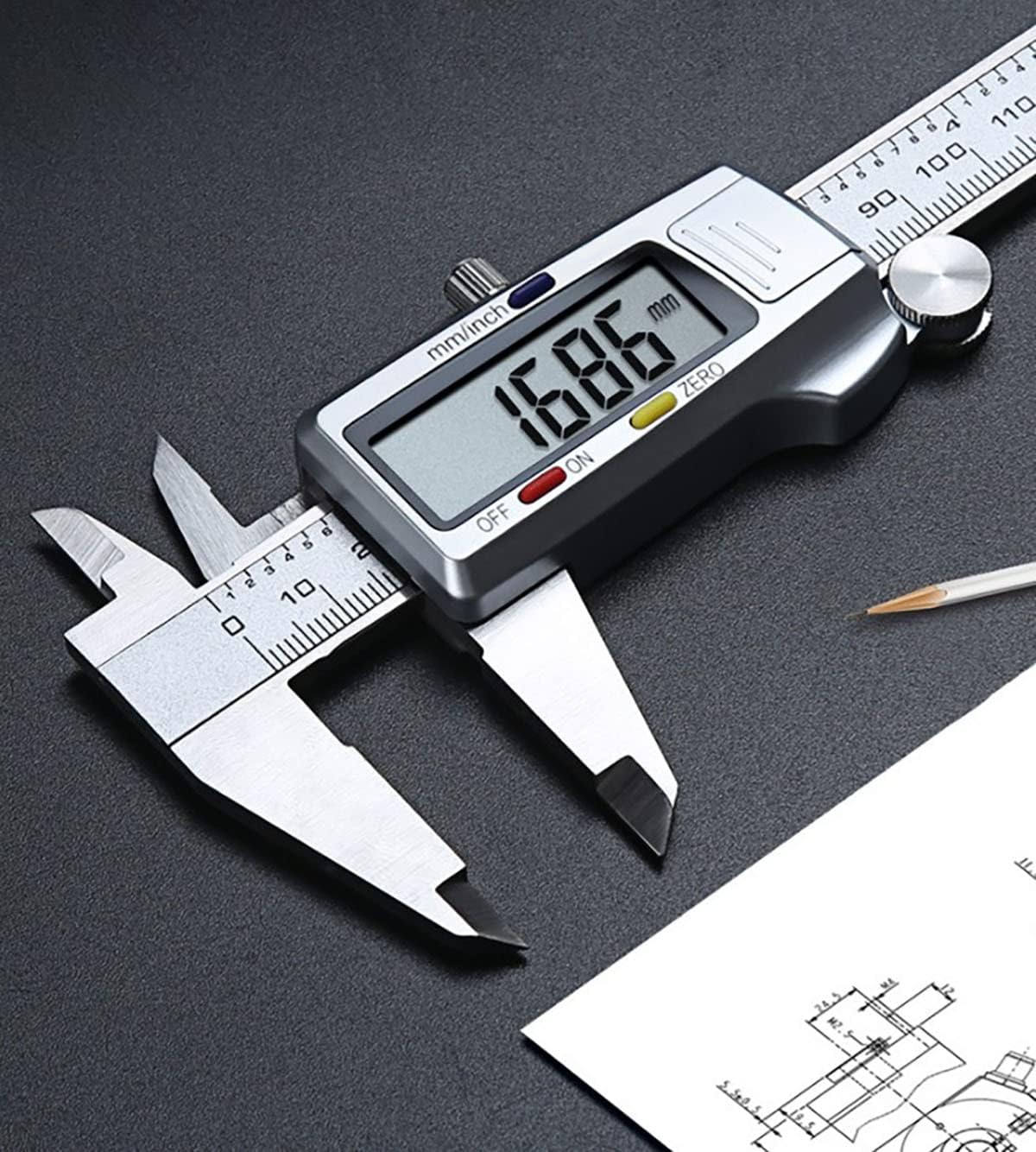 GoodTool Vernier Caliper-LED Number 6 Inches/150mm Precision ...