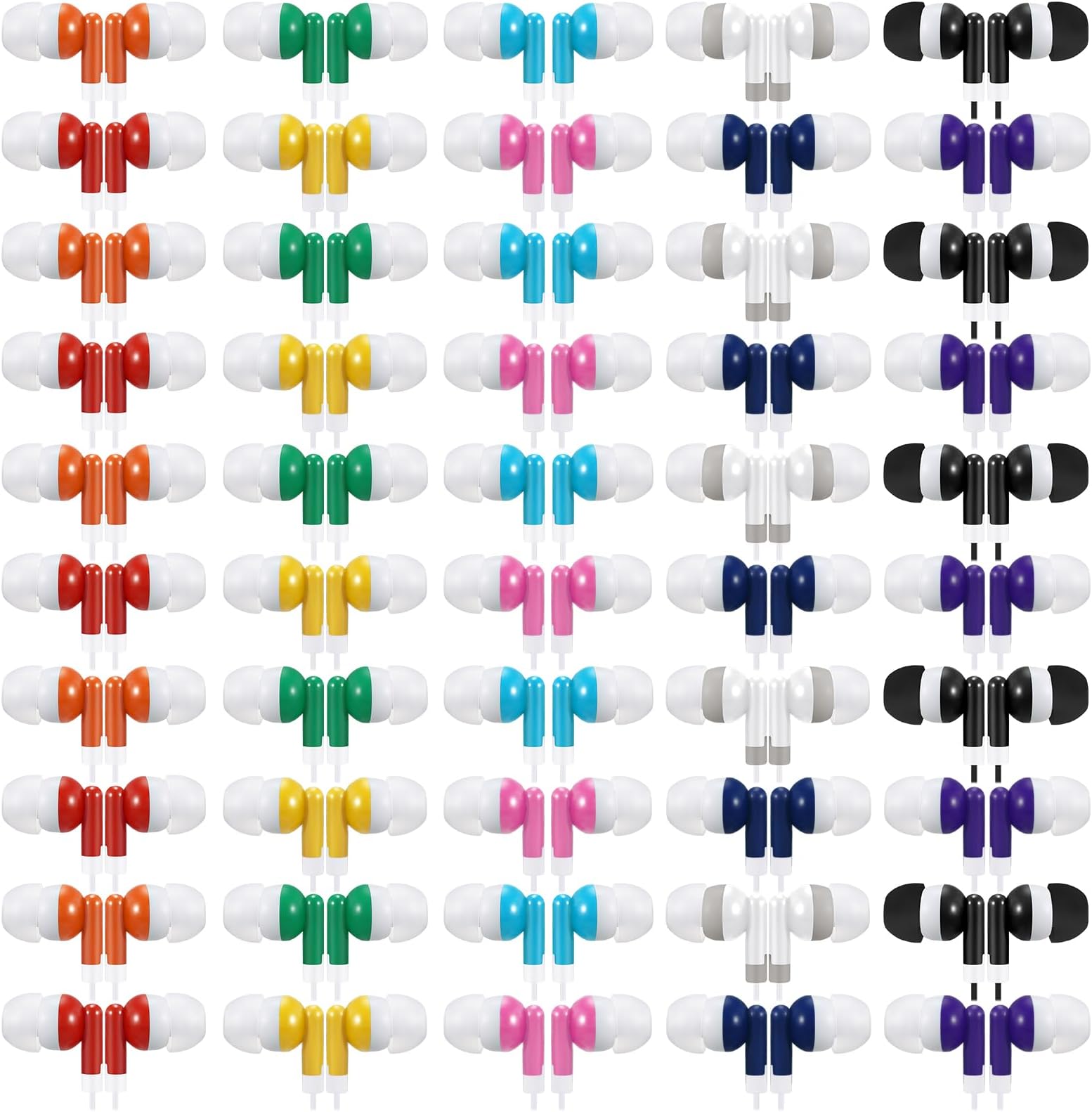 Amazon.com: Saysurey 50 Pack Earbud Bulk Headphone Earphone Earbud with ...