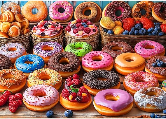 Amazon.com: Moruska Donut Jigsaw Puzzle 1000 Piece for Adults Colorful ...